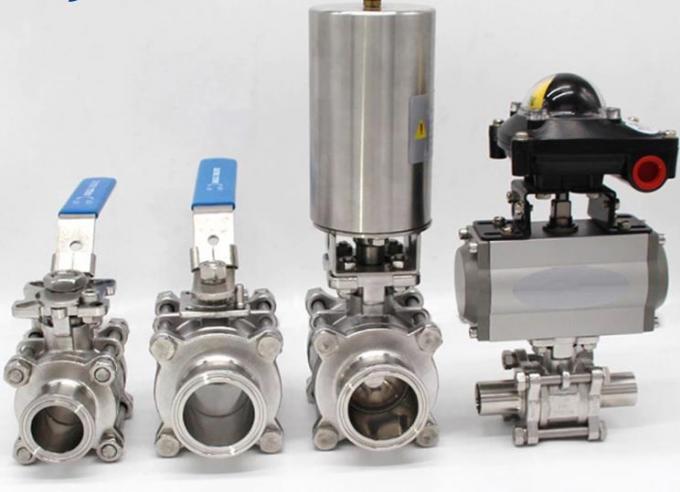 DN10~DN100 1 1/4in Stainless Steel Sanitary Valves Three Piece Ball Valve